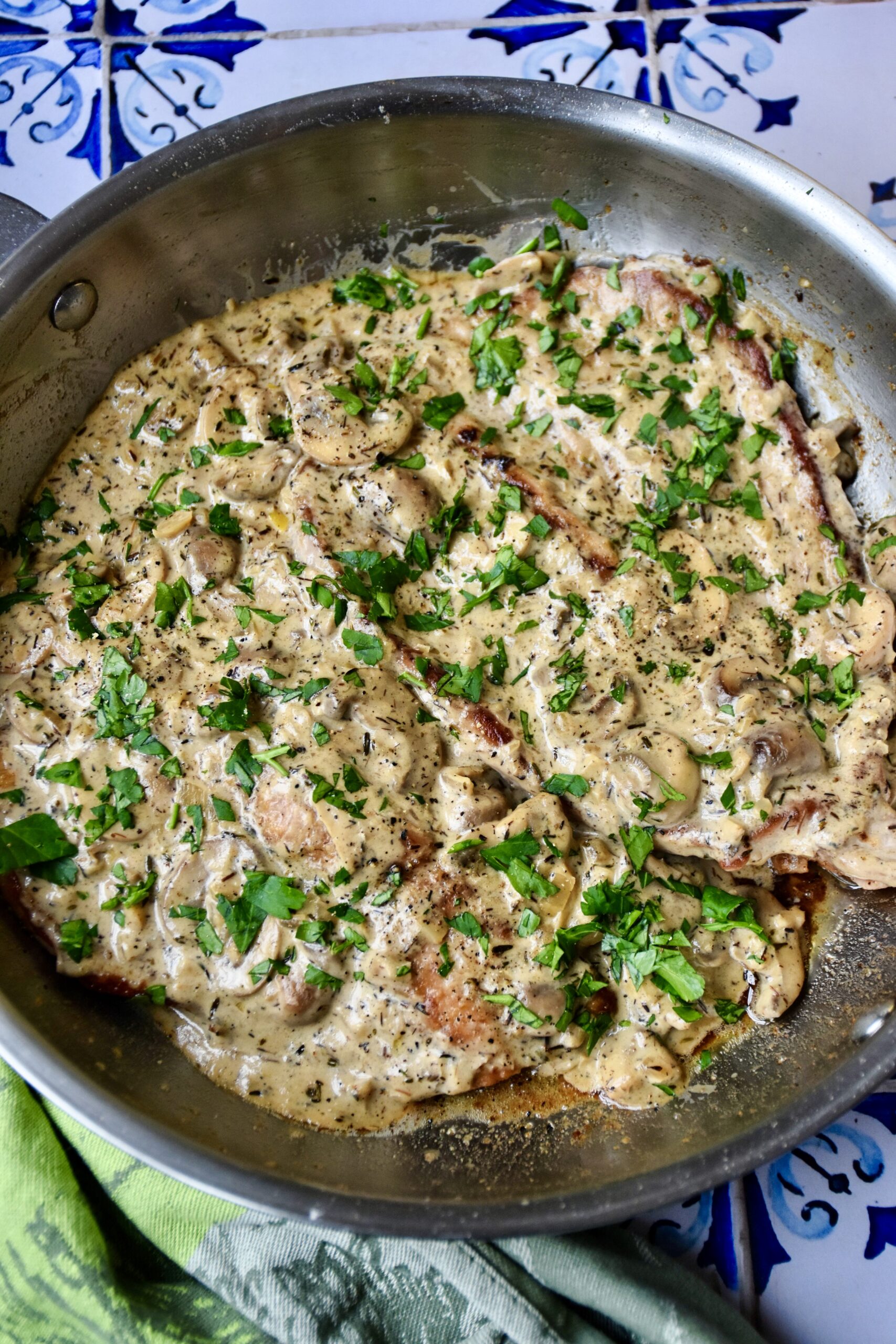 Veal Cutlets with a Creamy Mushroom Sauce - Jessica's Home Kitchen